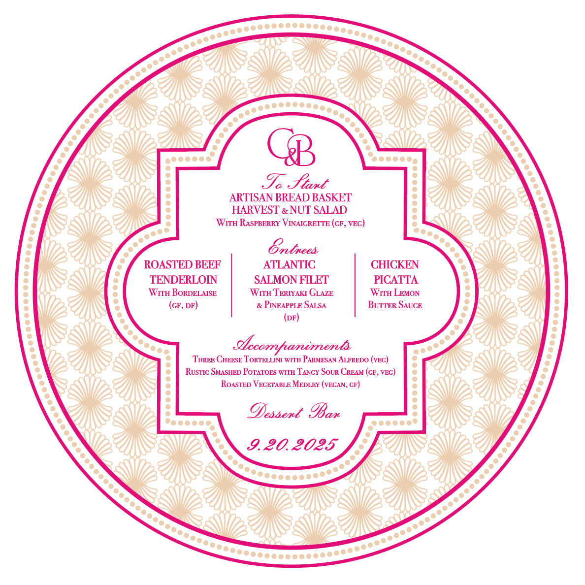 Dillenberger | Dinner Menus – Fete Society